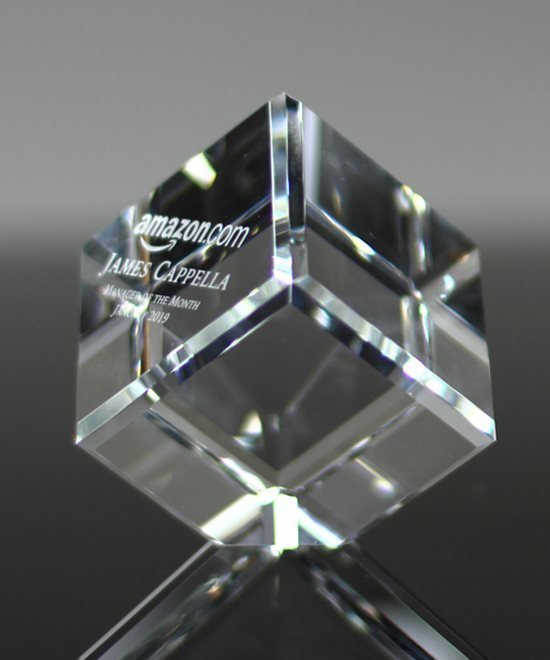 Crystal Cube Paperweight
