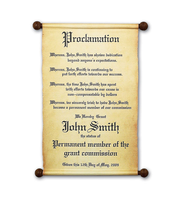 Old Fashion Canvas Scroll | Edco Awards