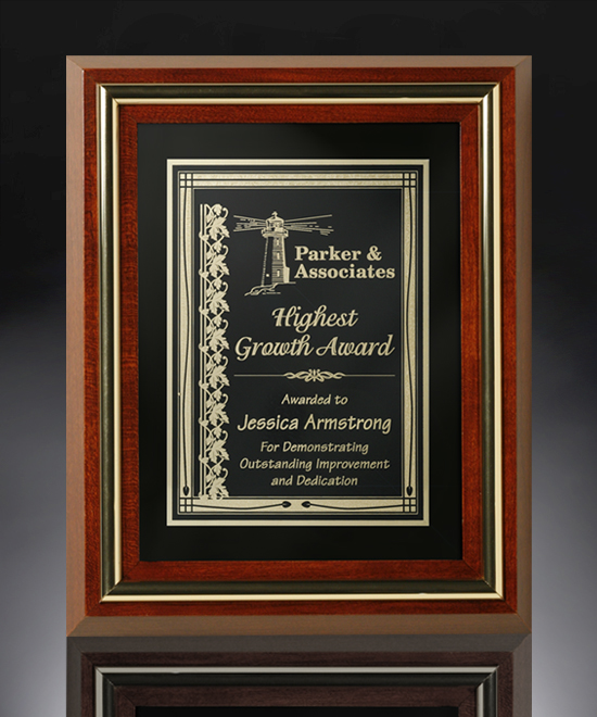 Cherry Shadow Box with Glass | Edco Awards