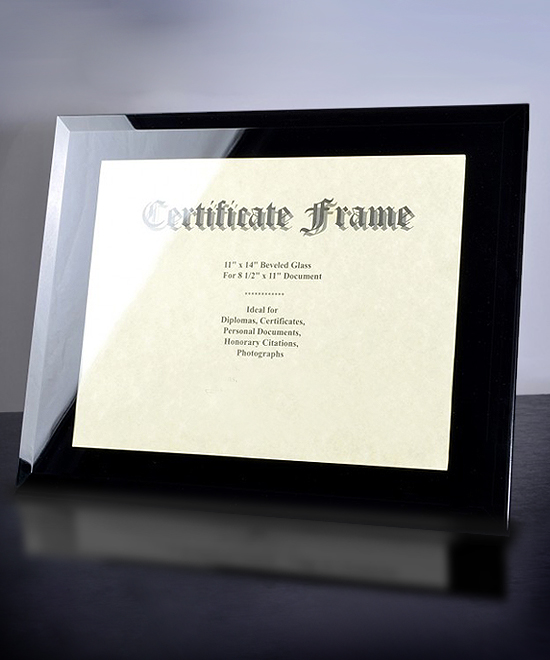 Black Mirror Glass Frame Plaque | P4190 | Edco Awards