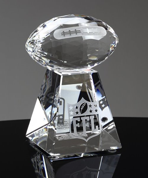 Faceted Crystal Football Award, Football Trophy Crystal | Edco Awards