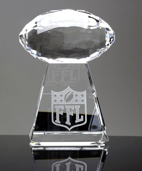 Faceted Crystal Football Award, Football Trophy Crystal | Edco Awards