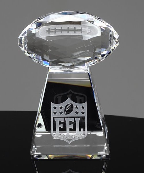 Faceted Crystal Football Award, Football Trophy Crystal | Edco Awards