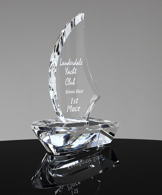 Crystal Sailboat Award | Sailing Trophy CRY715 | Edco Awards