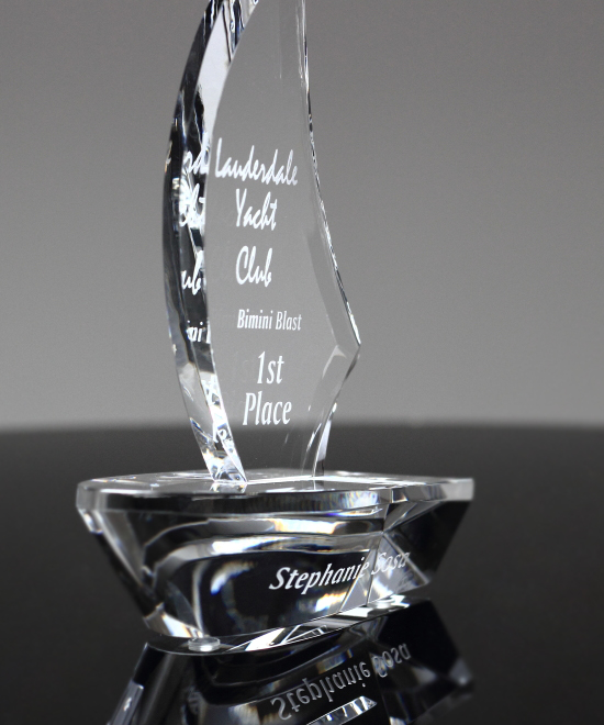 Crystal Sailboat Award | Sailing Trophy CRY715 | Edco Awards