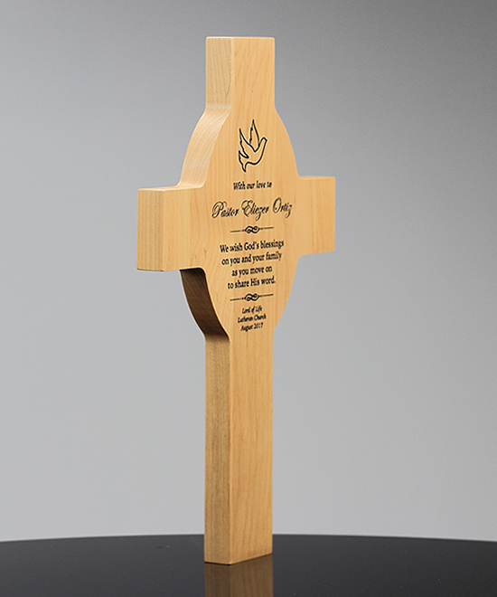 Red Alder Wood Cross Award Plaque | ACR02 | Edco Awards