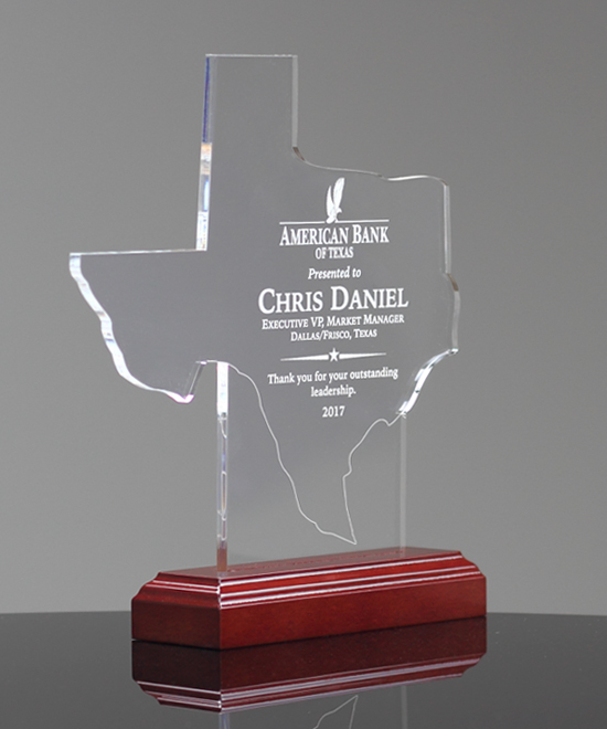 State of Texas Acrylic Award | Edco Awards
