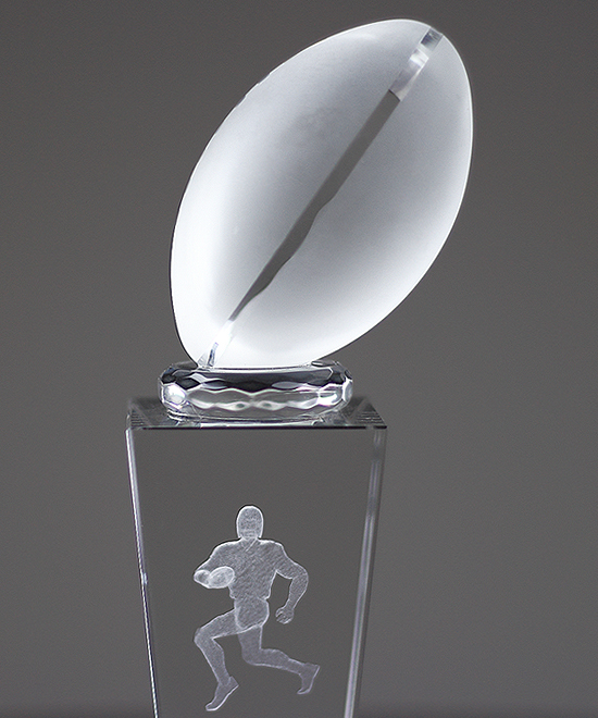 Crystal Football Tower Trophy CRY212 | Edco Awards