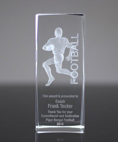 Football 3D Sports Crystal Trophy | CRY1212 | Edco Awards