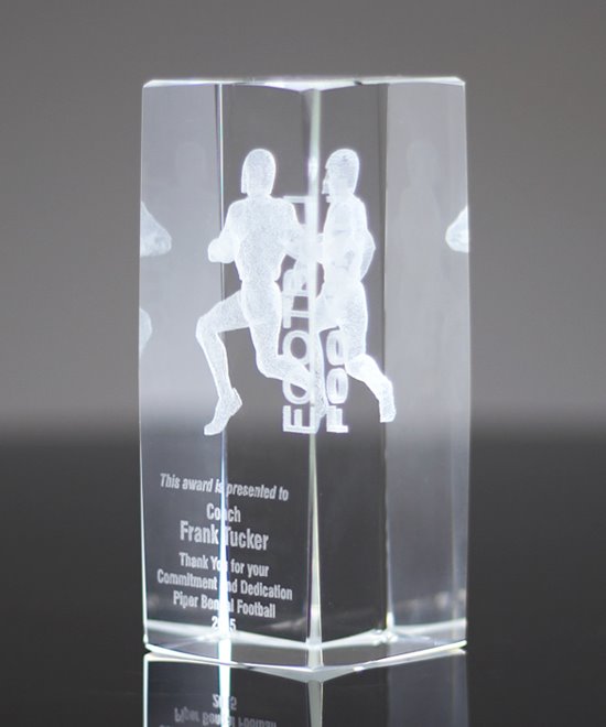 Football 3D Sports Crystal Trophy | CRY1212 | Edco Awards
