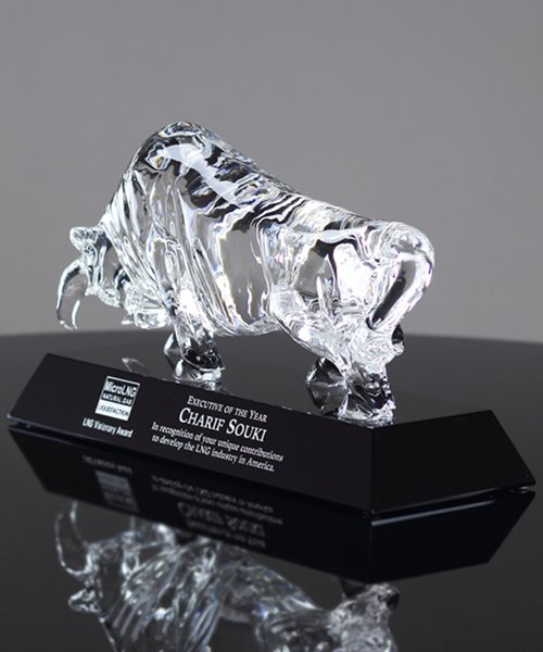 Crystal Bull Award CRY301 | Edco Awards