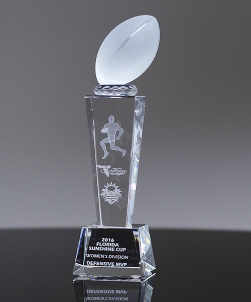 Crystal Football Tower Trophy CRY212 | Edco Awards