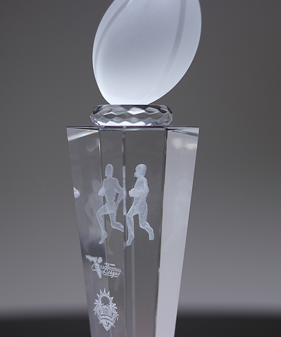 Crystal Football Tower Trophy CRY212 | Edco Awards