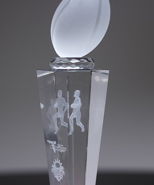 Crystal Football Tower Trophy CRY212 | Edco Awards