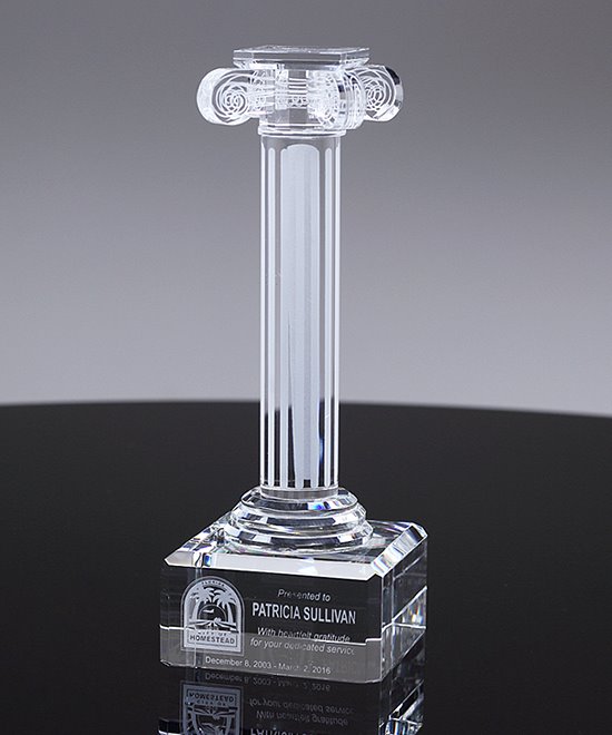 Ionic Column Crystal Award - Medium Size | Edco Awards