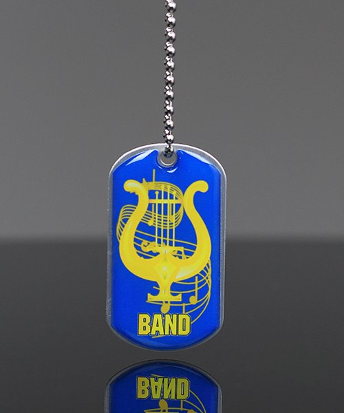 Music Theme Epoxy Domed Dog Tag with Chain