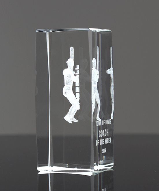 Baseball 3D Sports Crystal Trophy | RFB1210 | Edco Awards