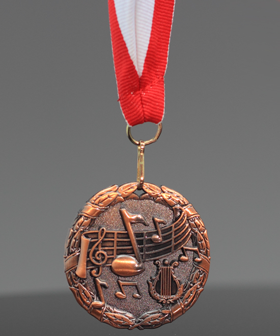 Classic Music Note Medal | Gold Silver Bronze | Edco Awards