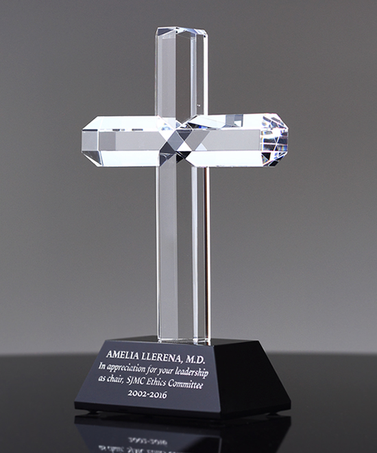 Beveled Crystal Cross Award | CRY396 | Edco Awards