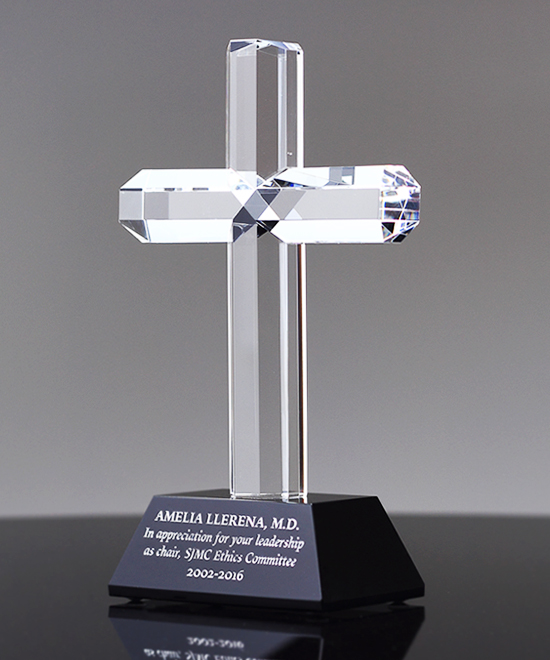 Beveled Crystal Cross Award | CRY396 | Edco Awards