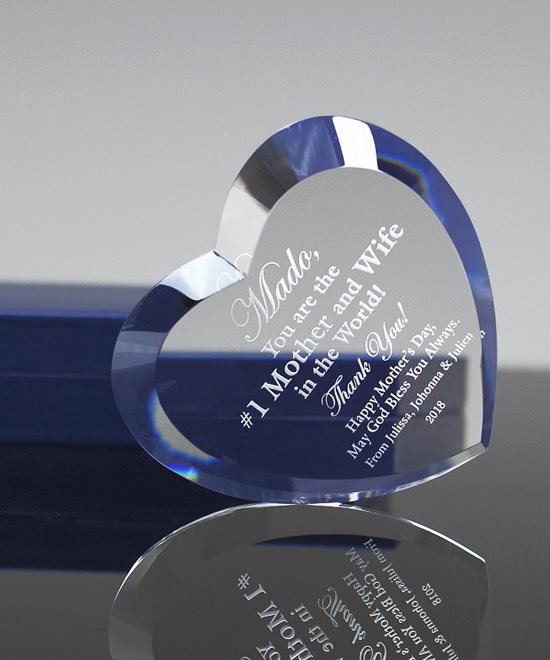 Beveled Heart Crystal | Edco Awards