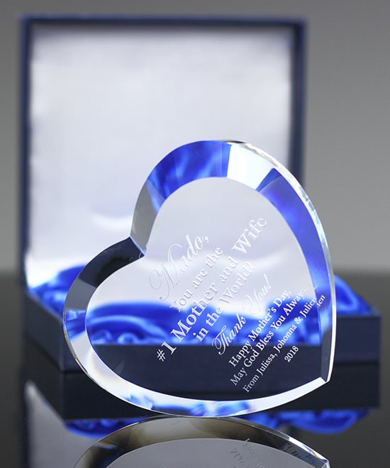 Beveled Heart Crystal | Edco Awards