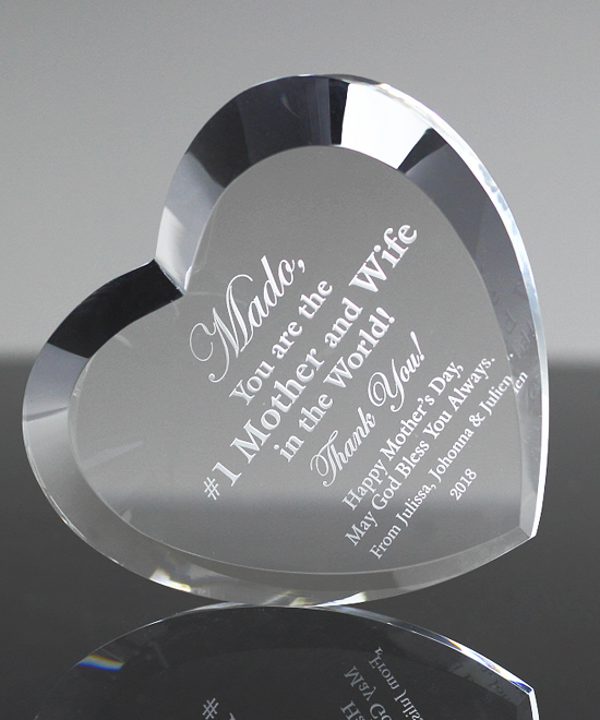 Beveled Heart Crystal | Edco Awards