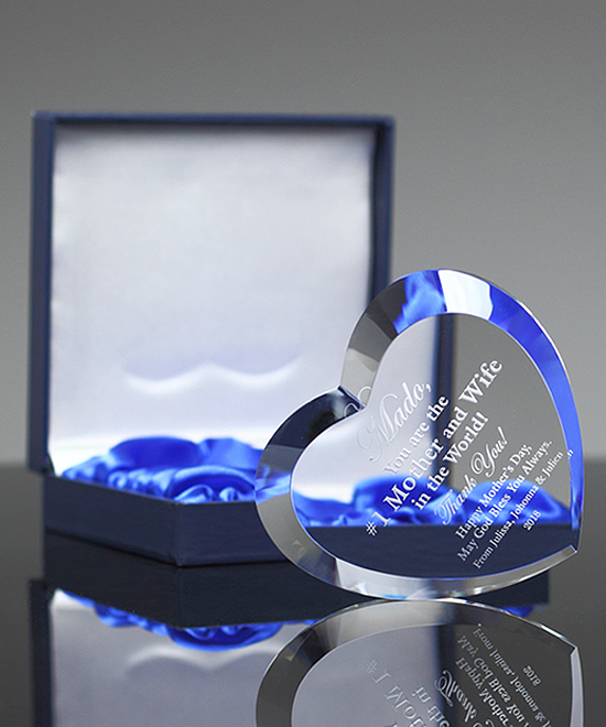 Beveled Heart Crystal | Edco Awards