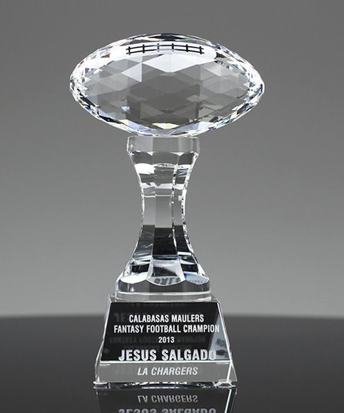 Multi-Faceted Crystal Football Tower Award | CRY149 | Edco Awards