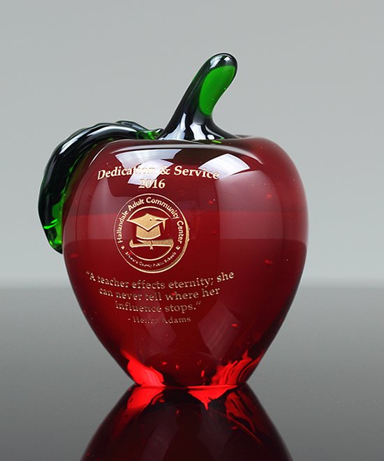 Red Crystal Apple Paperweight Award | G1350 | Edco Awards