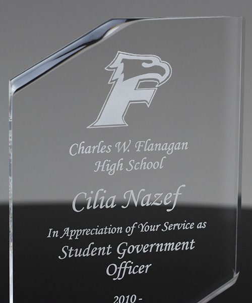 Clipped Rectangle Acrylic Award | Edco Awards