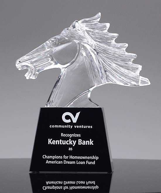 Crystal Fury Horse Head | Crystal Mustang Award CRY300 | Edco Awards