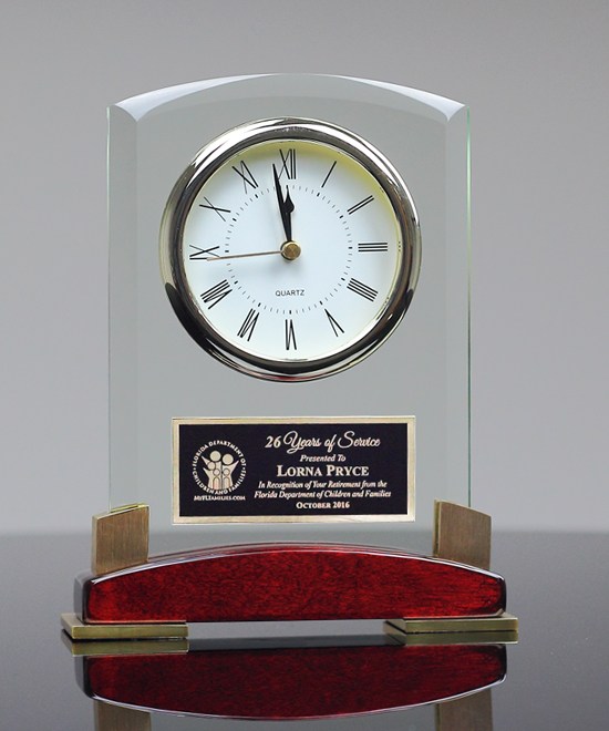 Beveled Glass Award Clock | BC872 | Edco Awards