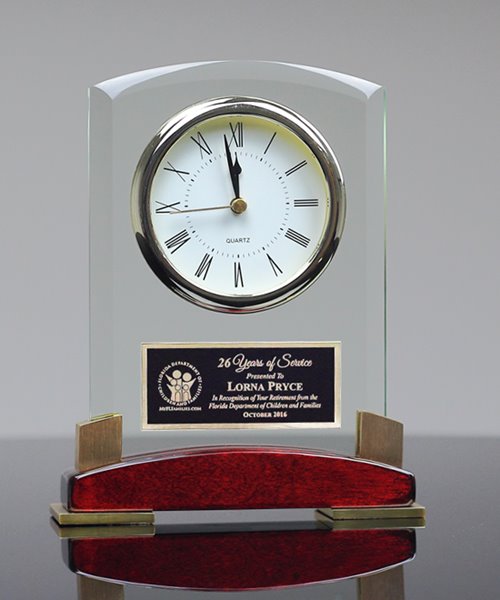 Beveled Glass Award Clock | BC872 | Edco Awards