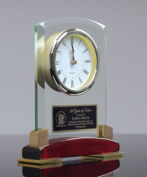 Beveled Glass Award Clock | BC872 | Edco Awards