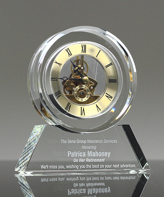 Crystal Retirement Clock Award | BJ115 | Edco Awards