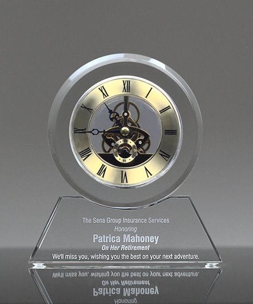 Crystal Retirement Clock Award | BJ115 | Edco Awards