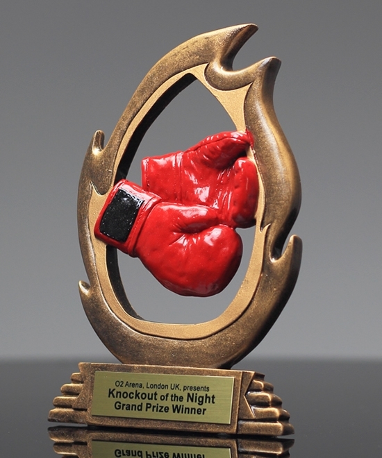 Flame Series Boxing Gloves Award, Boxer Resin | Edco Awards