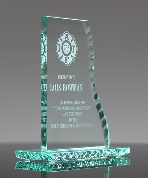 Pearl Edge Glass Wave Award | Edco Awards