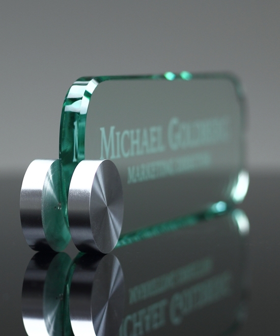 Elliptical Glass Name Plate | Edco Awards