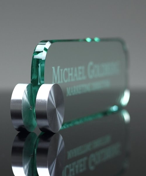 Elliptical Glass Name Plate | Edco Awards