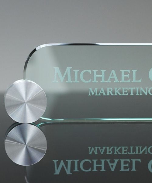 Elliptical Glass Name Plate | Edco Awards