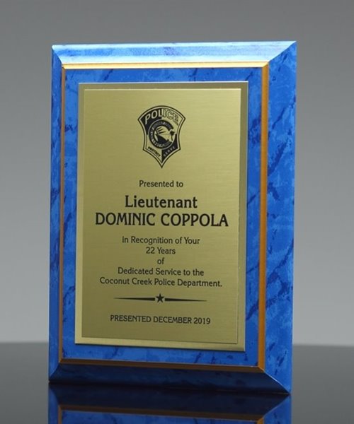 Blue Marble-Finish Plaque Award | Edco Awards
