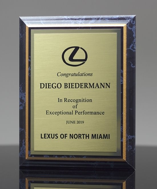 Black Marble-Finish Award Plaque | Edco Awards