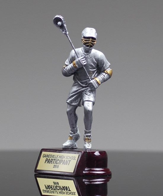 Silver Tone Lacrosse Sculpture | Edco Awards