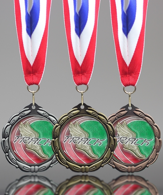 Track Epoxy Domed Medal | Edco Awards
