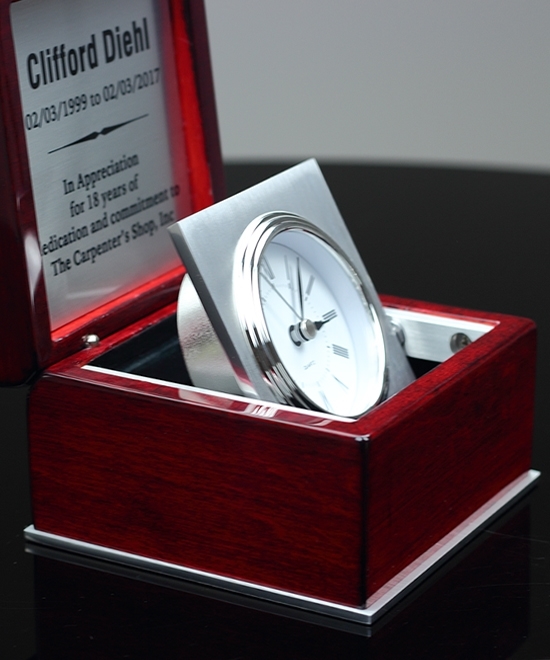 Mahogany Box Clock Award | Edco Awards