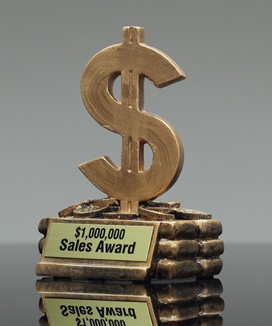 Dollar Sign Award Dollar Biz 145mm Novelty AwardsAndTrophies.com.au