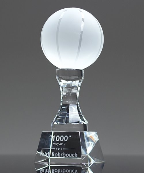 Crystal Basketball Trophy Tower CRY148 | Edco Awards