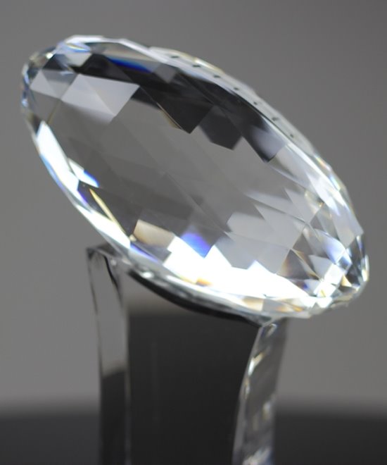 Large Faceted Crystal Football Trophy | Edco Awards